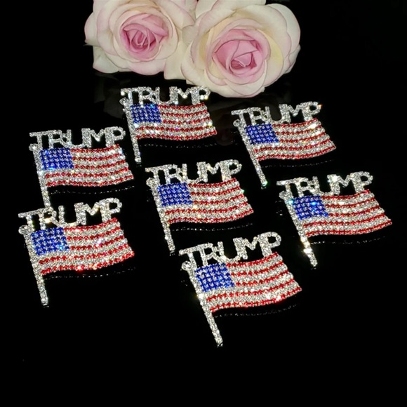 Jewelry | Trump American Flag Brooch Rhinestones Pin 224 Make America ...